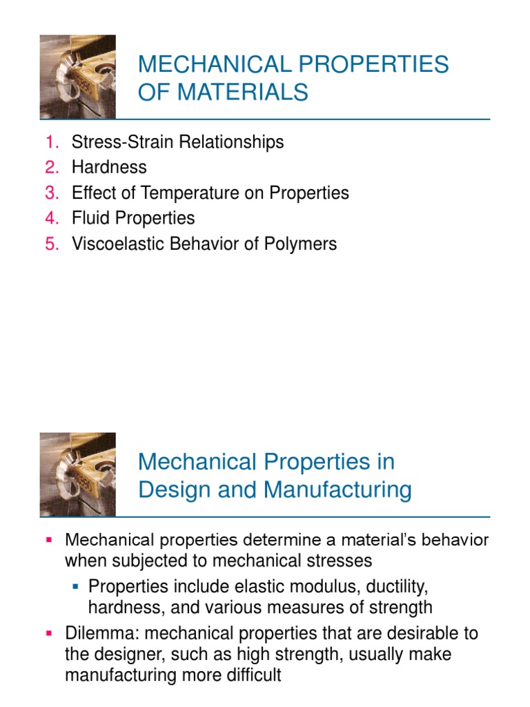 Mechanical Properties of Materials | PDF | Deformation (Engineering ...