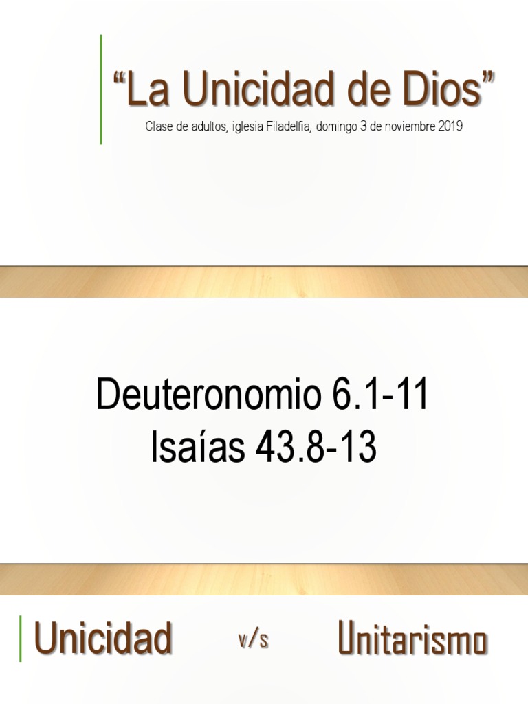 01 La Unicidad de Dios | PDF | Dios | Monoteísmo