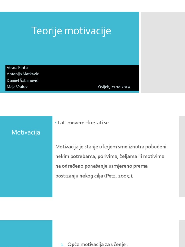 Teorije Motivacije | PDF
