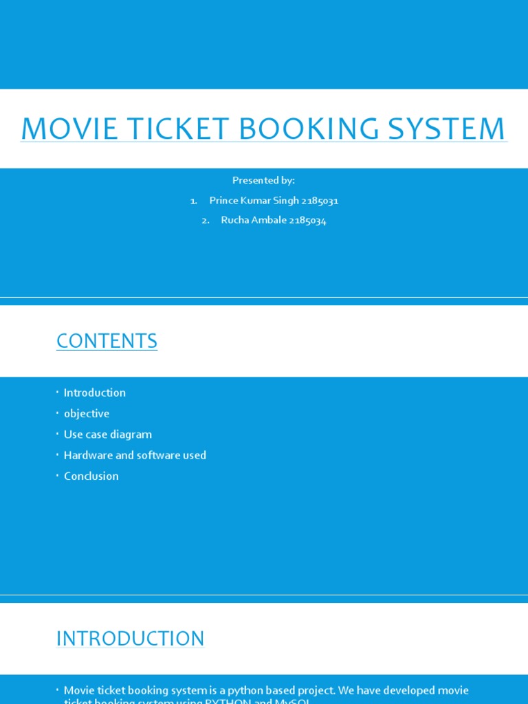Movie Ticket Booking System Overview | PDF