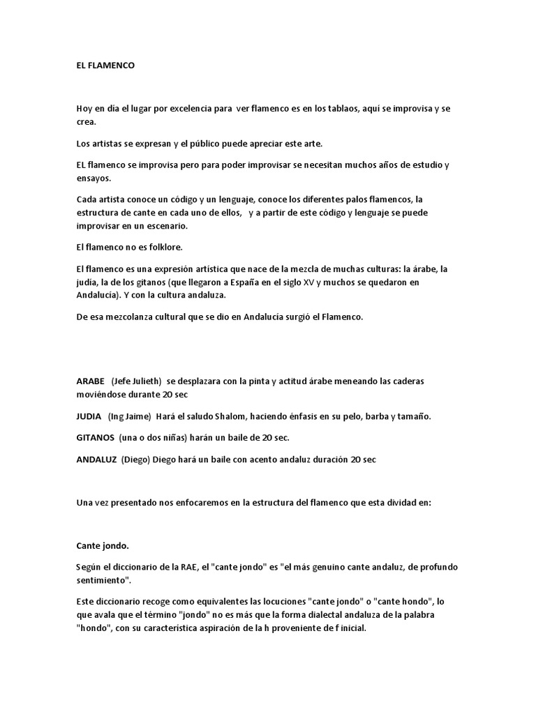 El Flamenco | PDF | Bailes | Guitarras