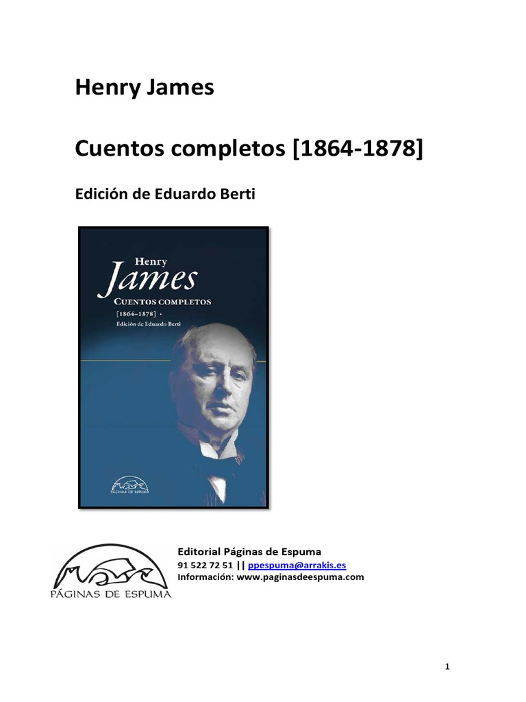 Dossier Cuentoscompletos IJames | PDF | Henry James | Cuentos