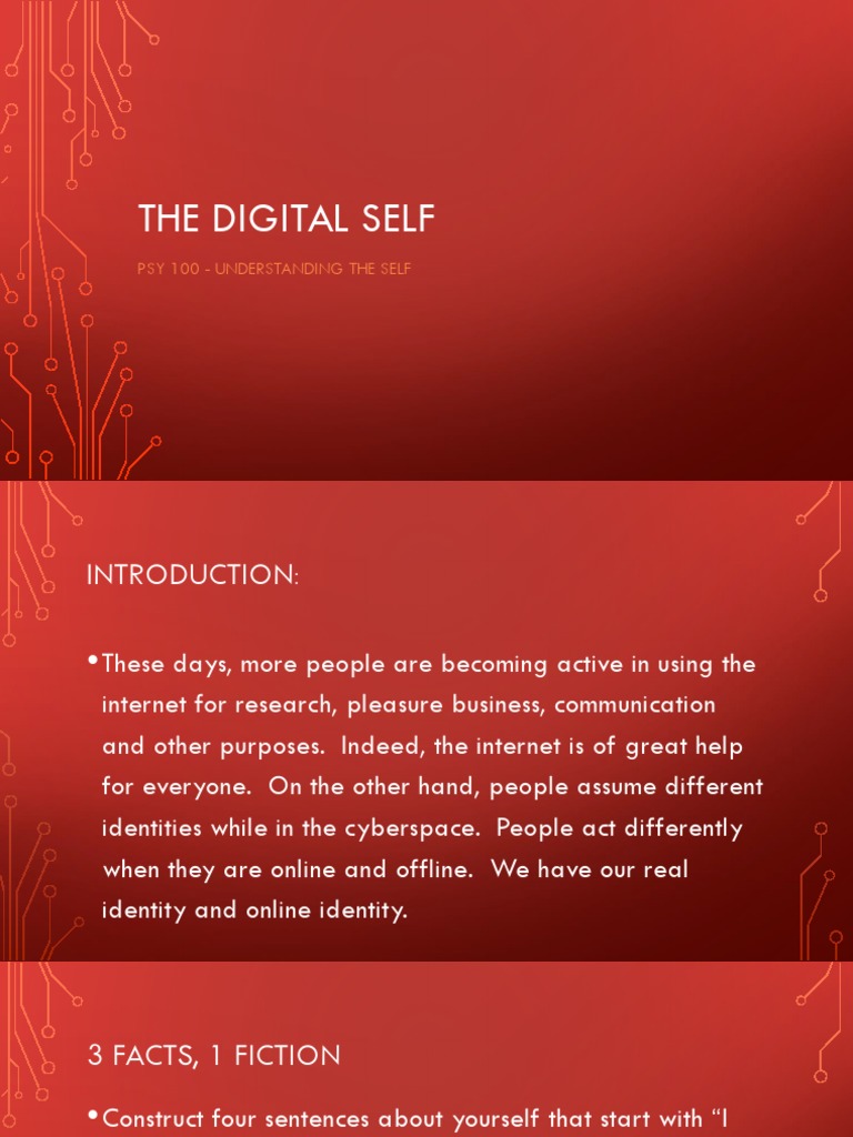 The Digital Self | PDF | Online And Offline | Internet