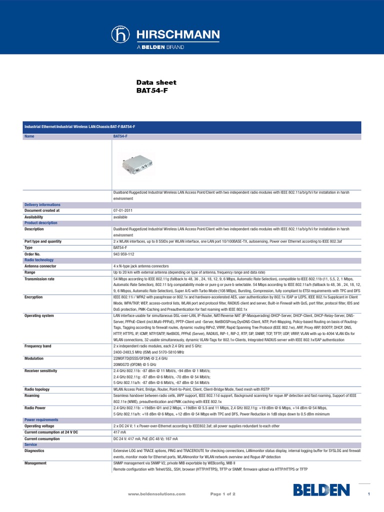BAT54 F DataSheet | PDF | Wireless Lan | Ieee 802.11