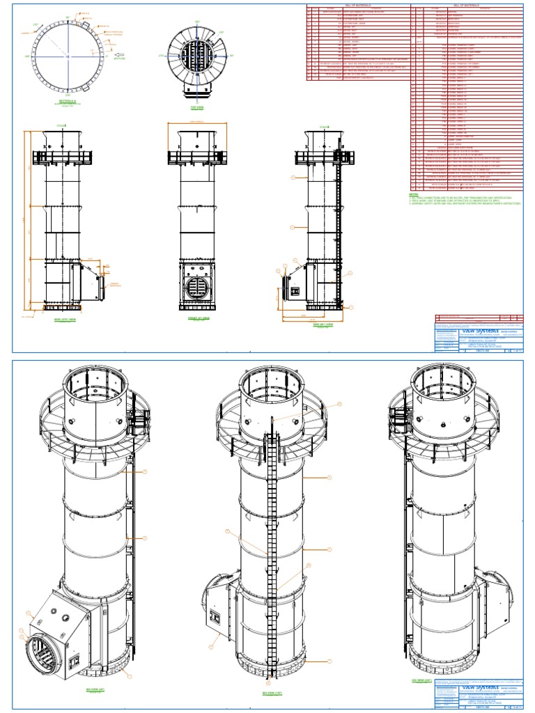 VAW Systems: Section A-A | PDF | Screw | Duct (Flow)