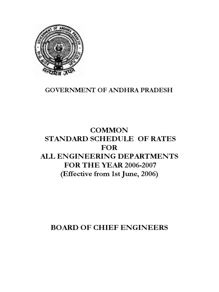 Common Standard Schedule of Rates FOR All Engineering Departments FOR ...