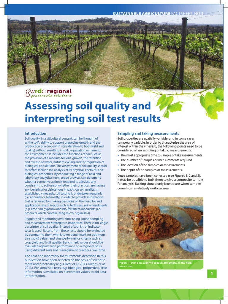 Assessing Soil Quality Wine Grape | PDF | Soil | Ph