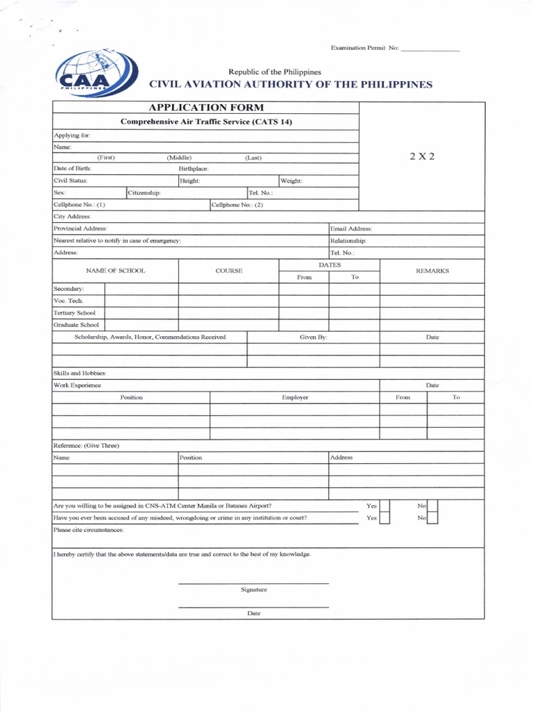 Application Form CATS 14 | PDF | Government