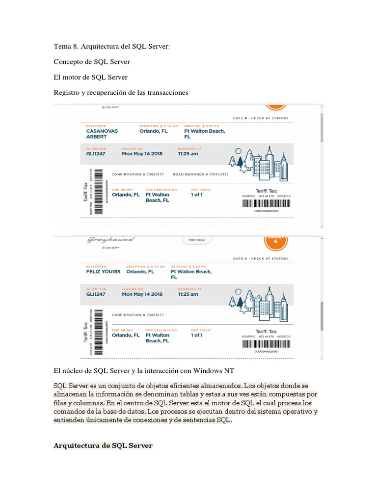 Tema 8. Arquitectura Del SQL Server: Concepto de SQL Server El Motor de ...