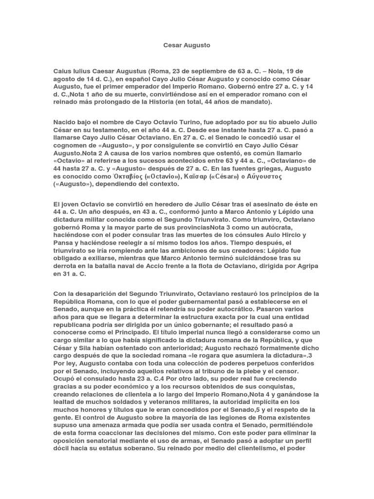 Cesar Emperador | PDF | Augusto | Republica Romana