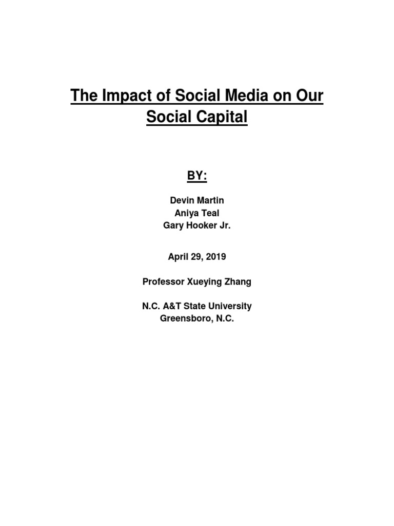 Social Capital | PDF | Social Media | Popular Culture & Media Studies