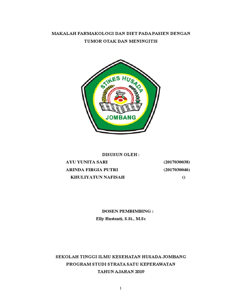 Makalah Farmakologi Dan Diet Pada Pasien Dengan Tumor Otak Dan Meningitis | PDF