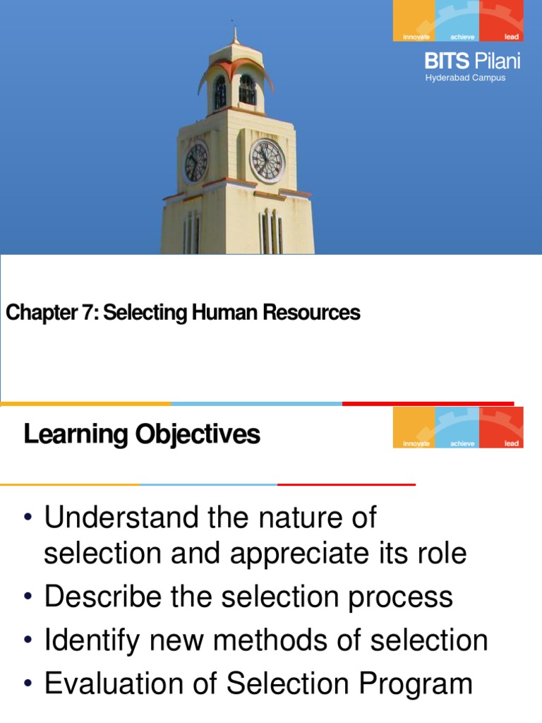 BITS Pilani: Chapter 7: Selecting Human Resources | PDF | Validity (Statistics) | Background Check