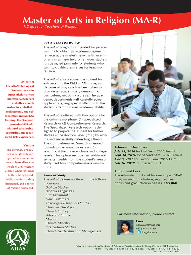 Master of Arts in Religion (MA-R) | PDF | Doctorate | Academic Degree