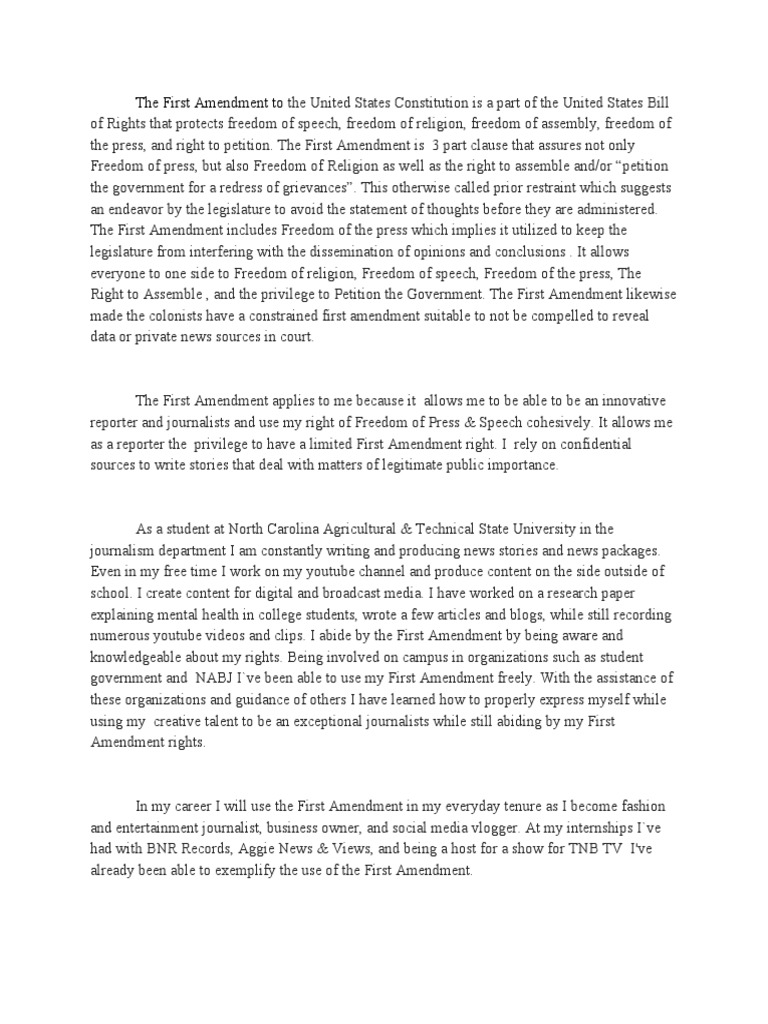 The First Amendment | PDF | First Amendment To The United States ...