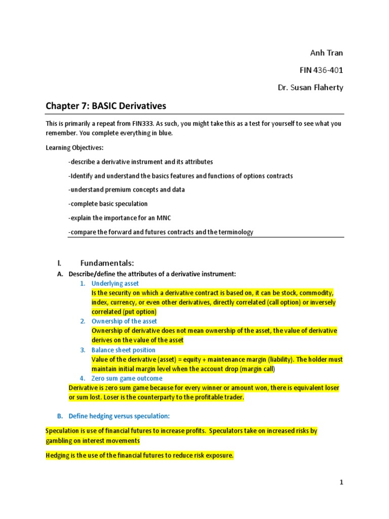 Chapter 7 Workout Sheet | PDF | Put Option | Option (Finance)