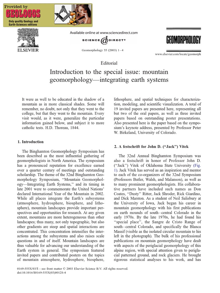 Geomorphology - Mountain Geomorphology | PDF | Geomorphology | Erosion