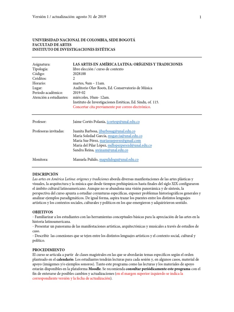 Programa Del Curso | PDF | America latina | Colombia
