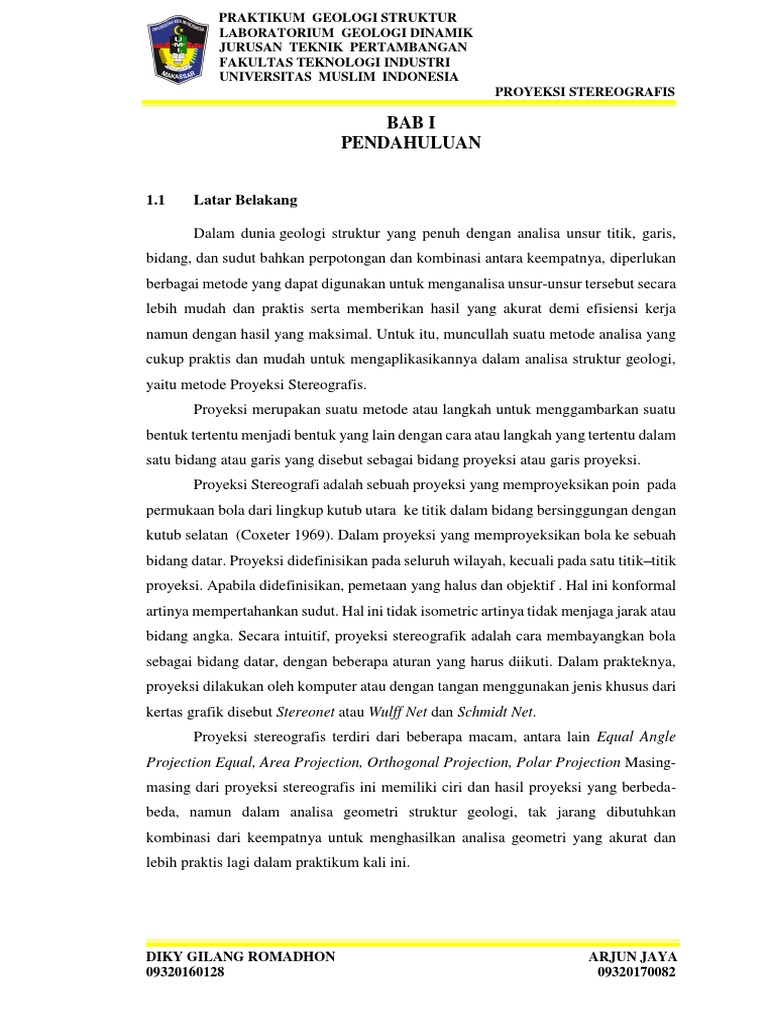 Proyeksi Stereografis dalam Geologi | PDF