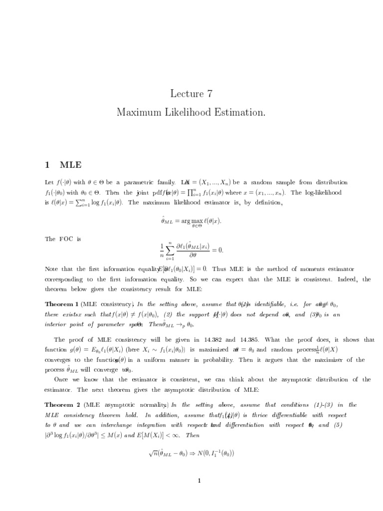 Maximum Likelihood Estimation.: N N I N I 1 N I I 1 | PDF | Estimator | Bootstrapping (Statistics)