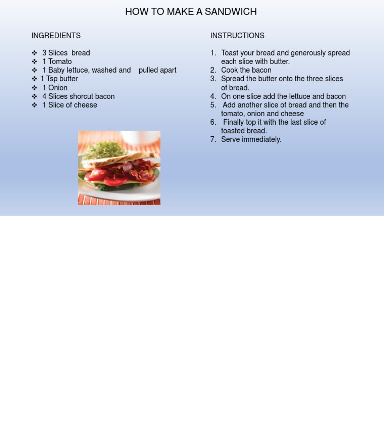 How To Make A Sandwich | PDF