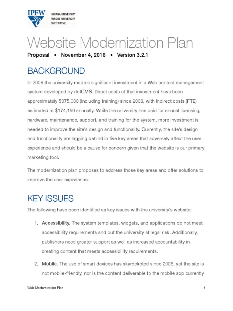 University Website Modernization Proposal | PDF | Websites | Web Traffic