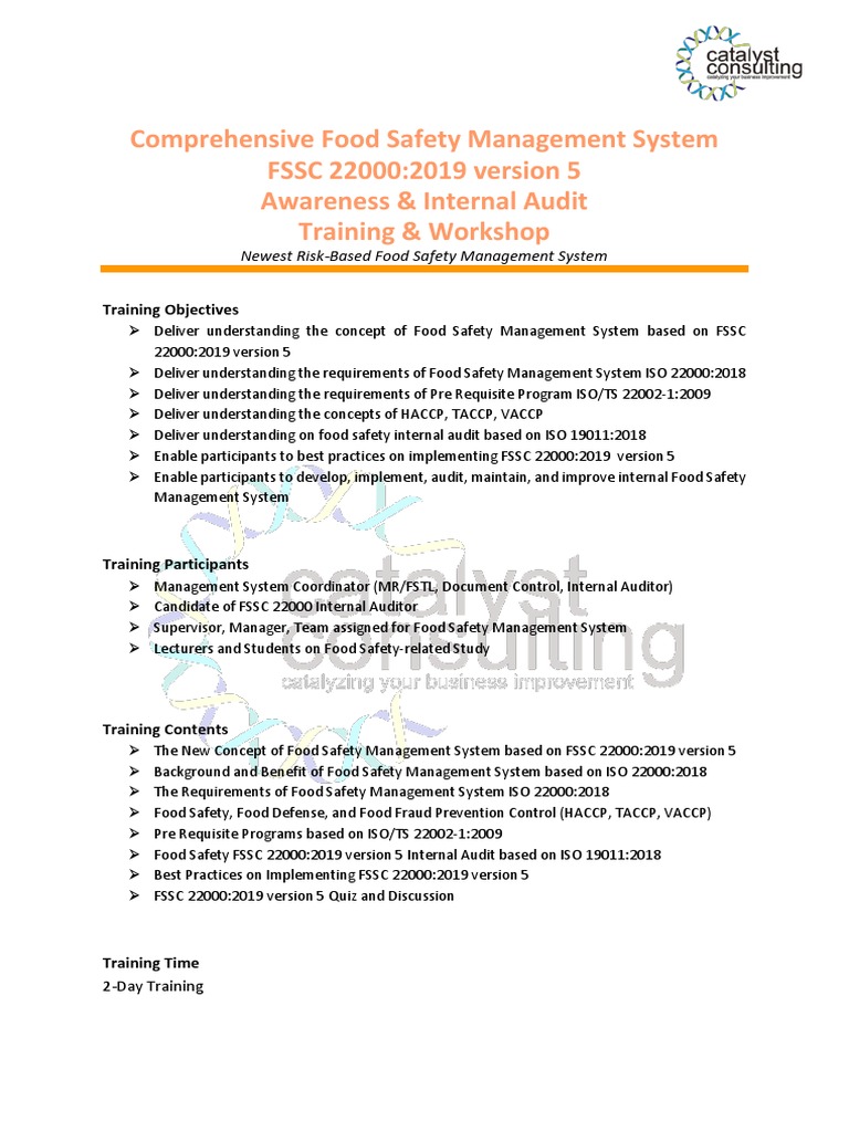 Comprehensive Overview of the FSSC 22000 Version 5 Food Safety ...