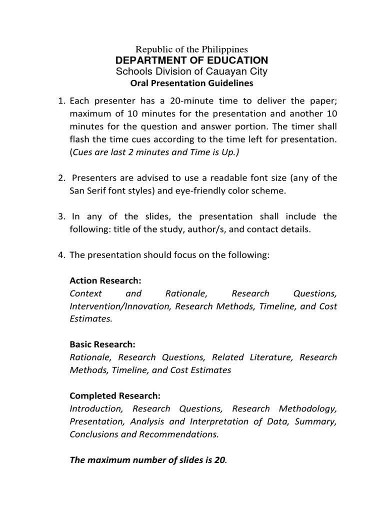 Oral Presentation Guidelines Pdf