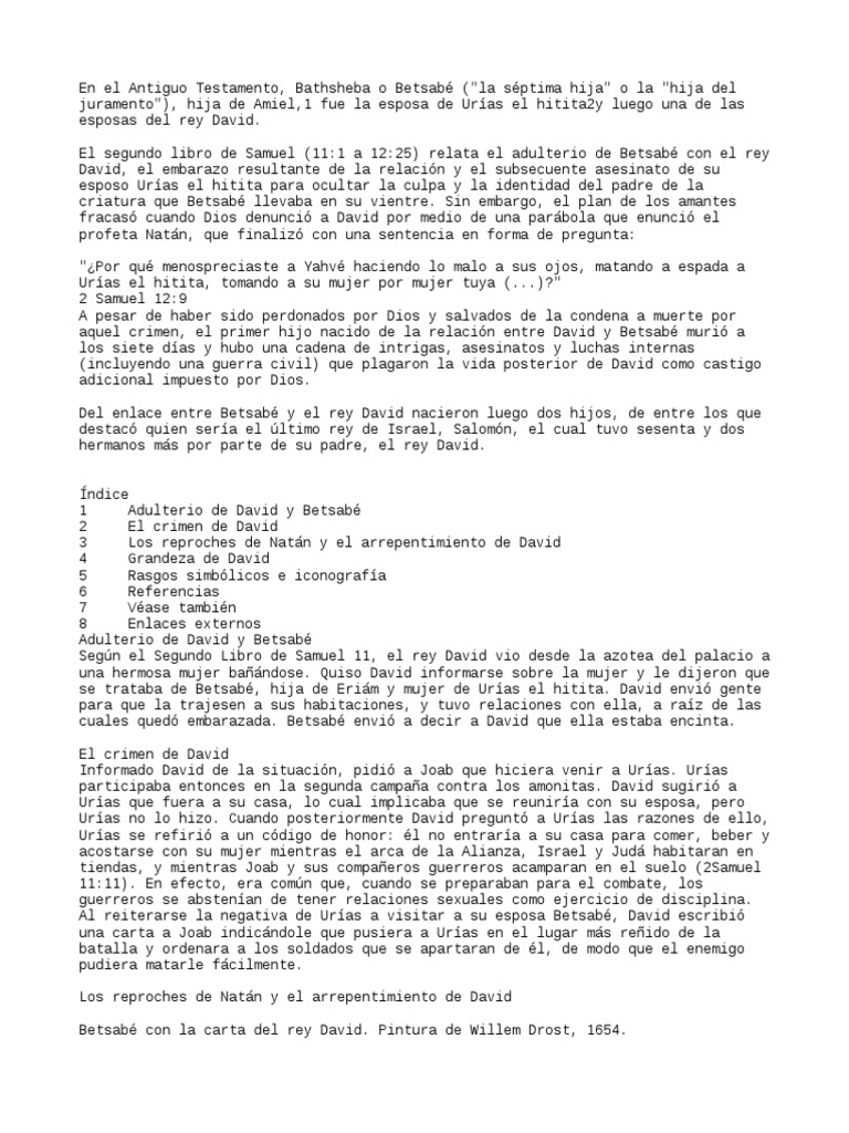 Betsabe | PDF | Libros de Samuel | Nevi'im