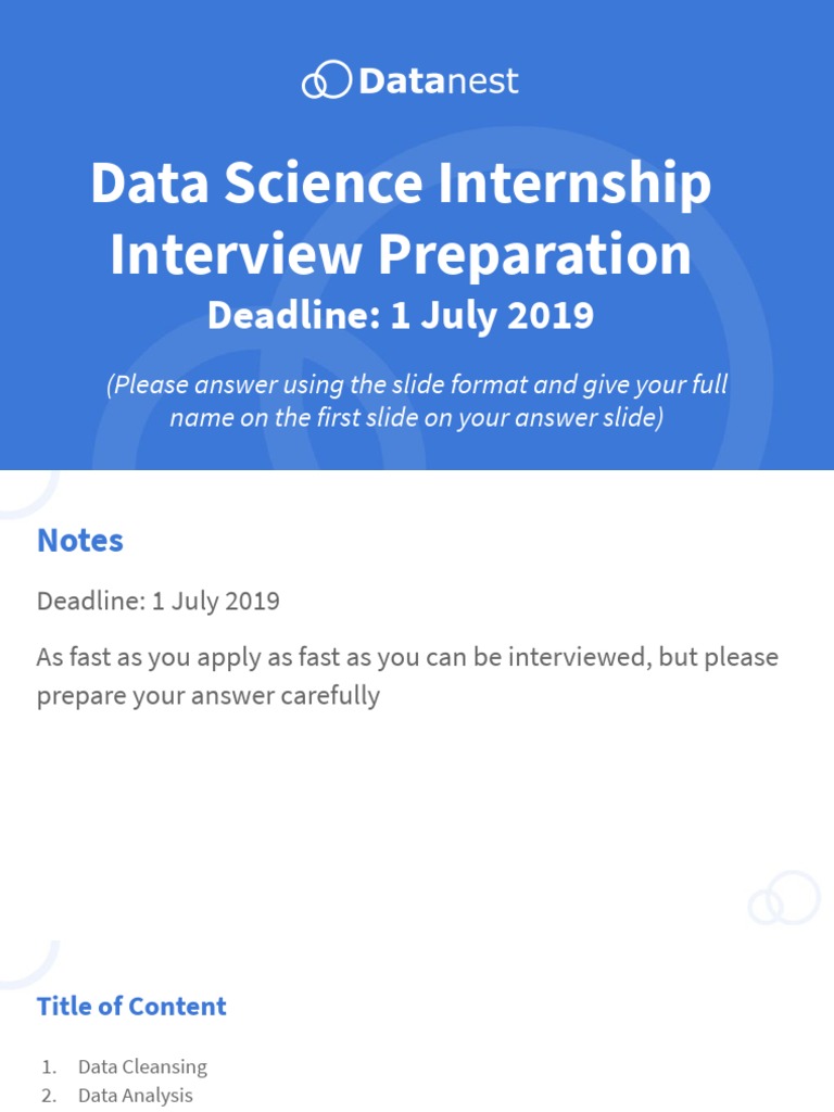 Datanest - Data Science Interview | PDF | Data Analysis | Statistics