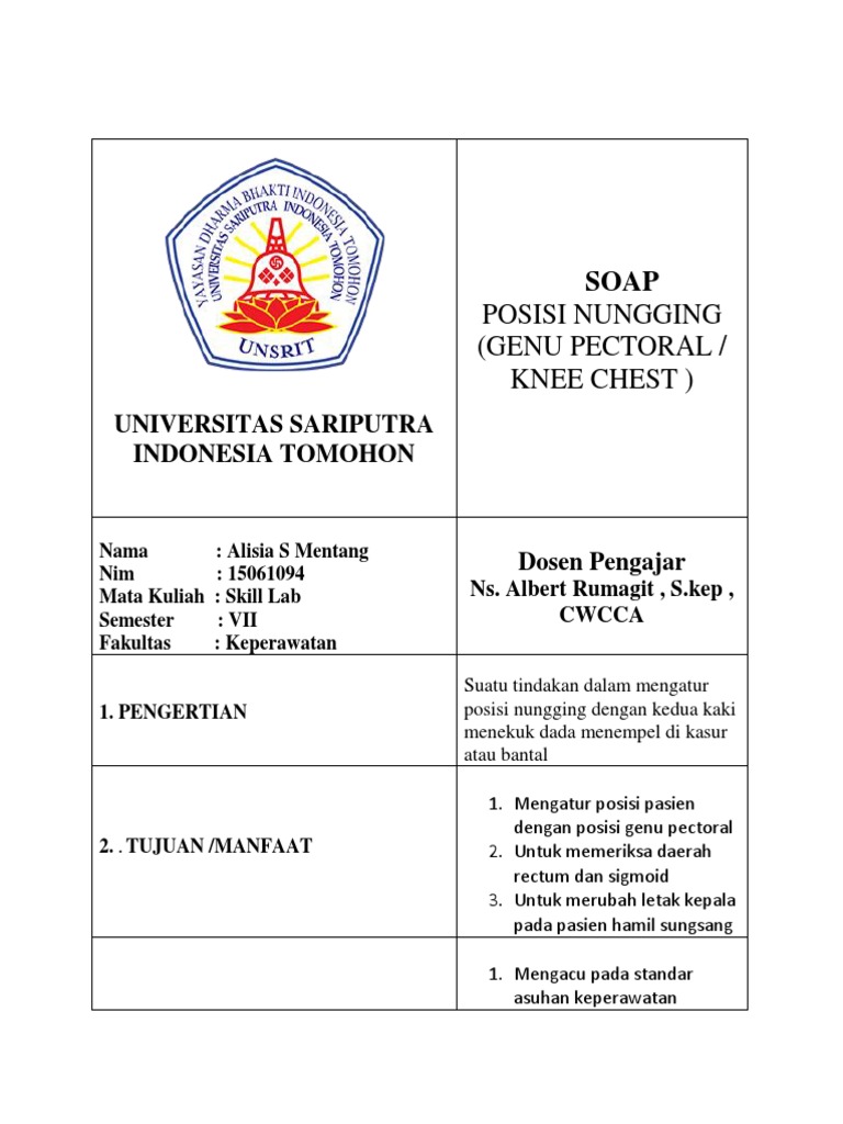 Prosedur Posisi Nungging Genu Pectoral | PDF