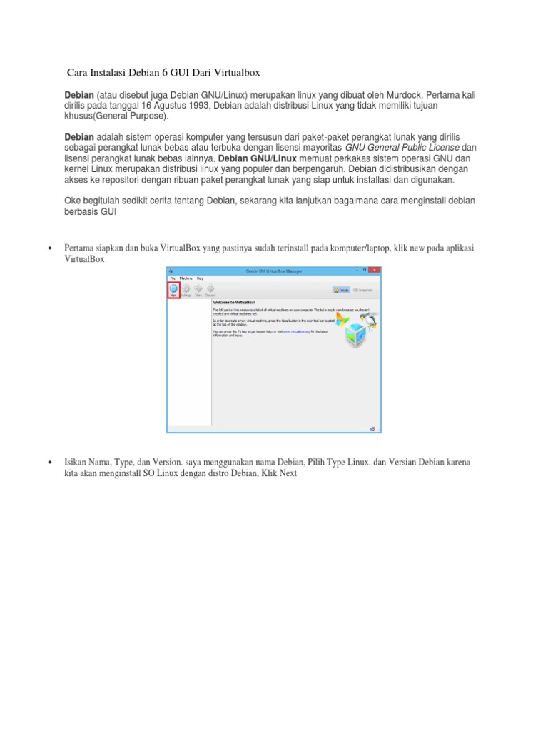 Cara Instalasi Debian 6 GUI Dari Virtualbox | PDF