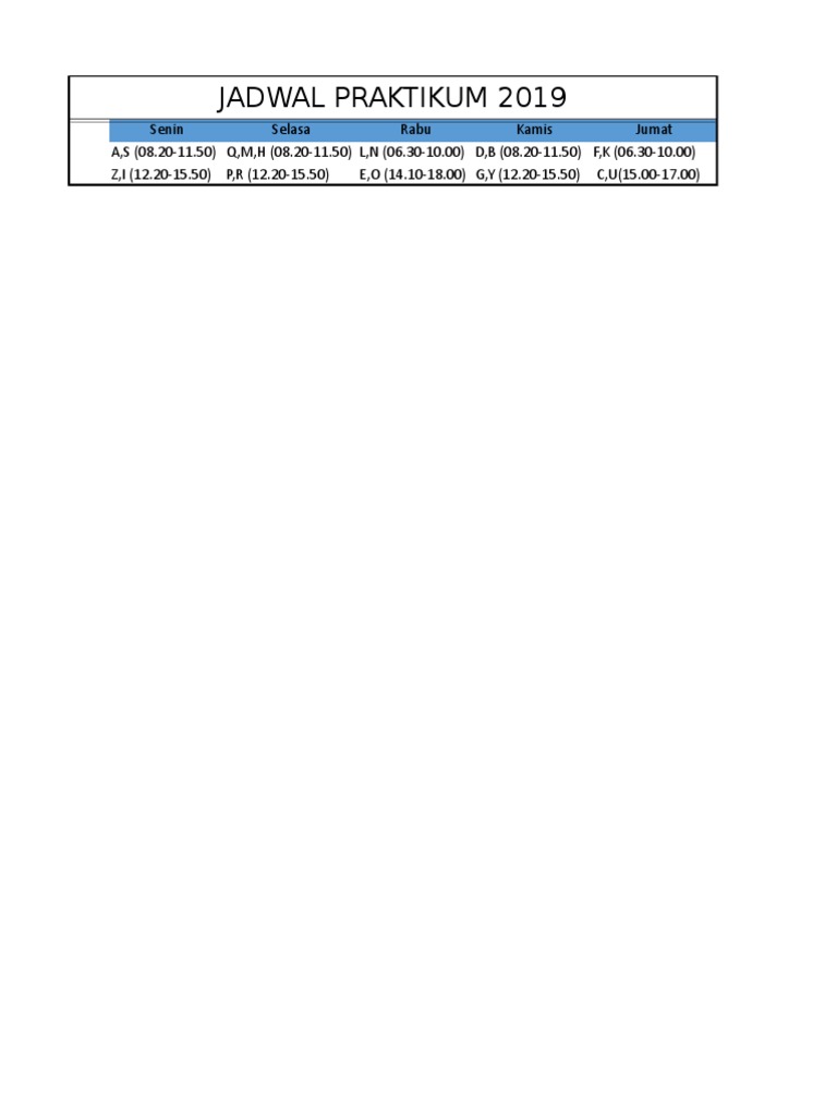 Jadwal Praktikum | PDF