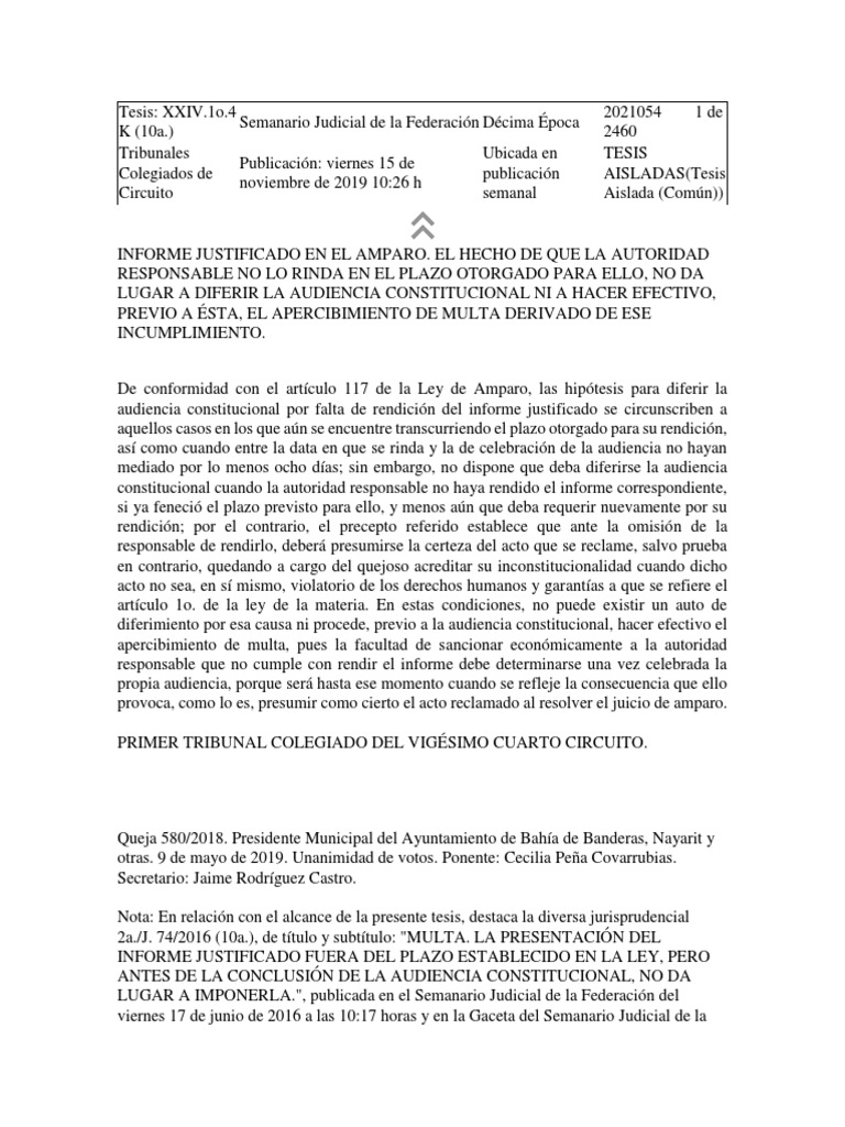 Informe Justificado en El Amparo. | PDF | Esfera pública ...