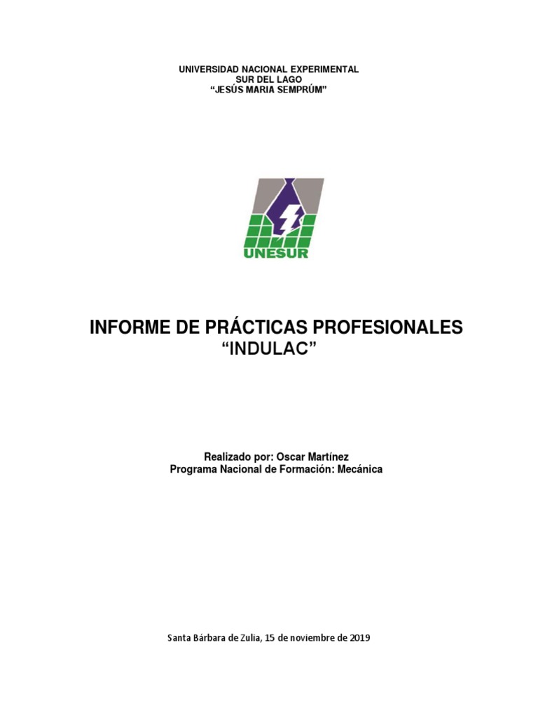 Informe de Prácticas en Indulac Venezuela | PDF | Soldadura | Construcción