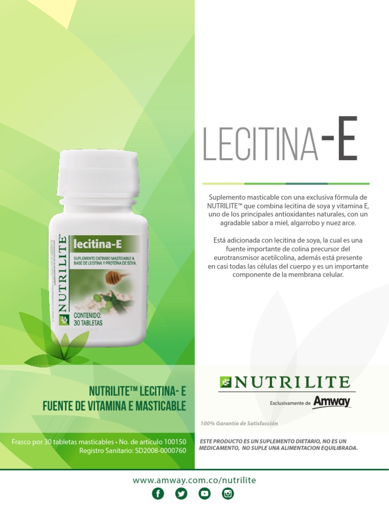 Nutrilite™ Lecitina-E | PDF | Vitamina e | Petróleo
