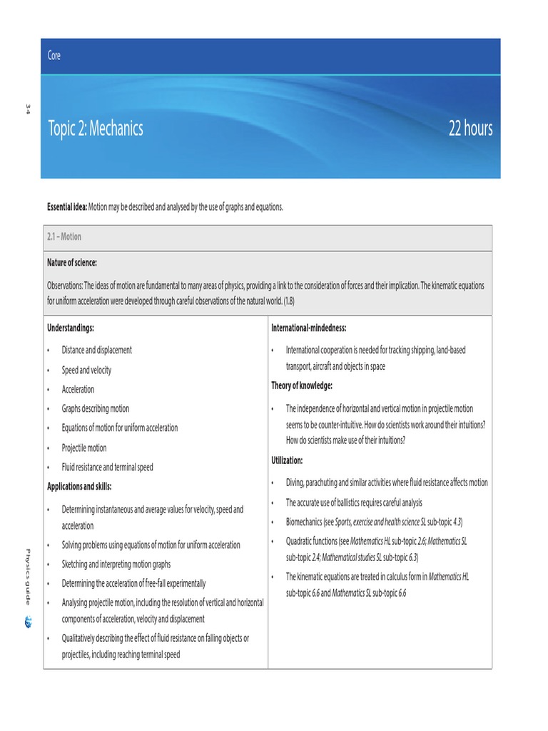 Topic 2 Mechanics | PDF | Collision | Force
