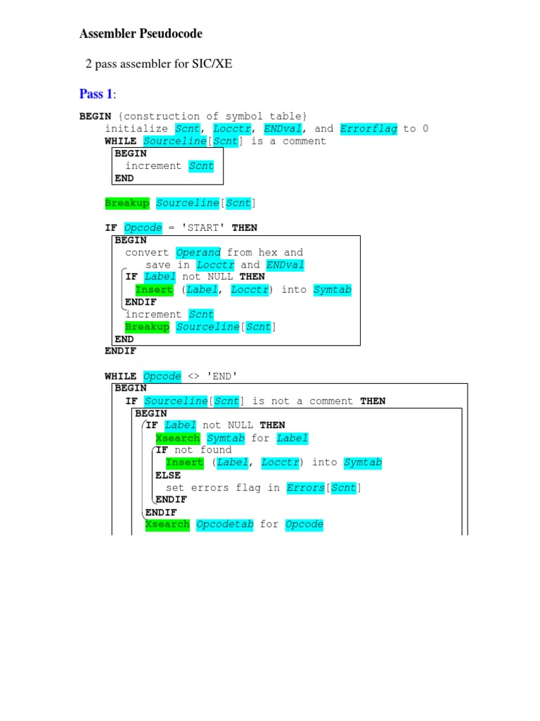 Pass 1: 2 Pass Assembler For SIC/XE | PDF | Assembly Language | Array Data Structure
