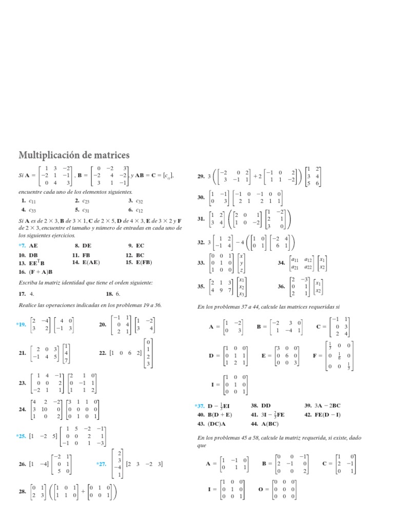 Multiplicación de Matrices 3x3 | PDF | Matriz (Matemáticas) | Análisis ...
