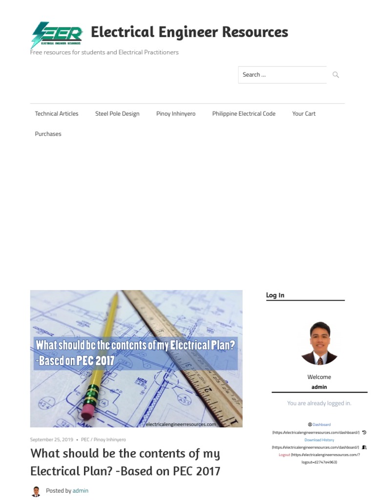 What Should Be The Contents of My Electrical Plan - Based On PEC 2017 - Electrical Engineer ...