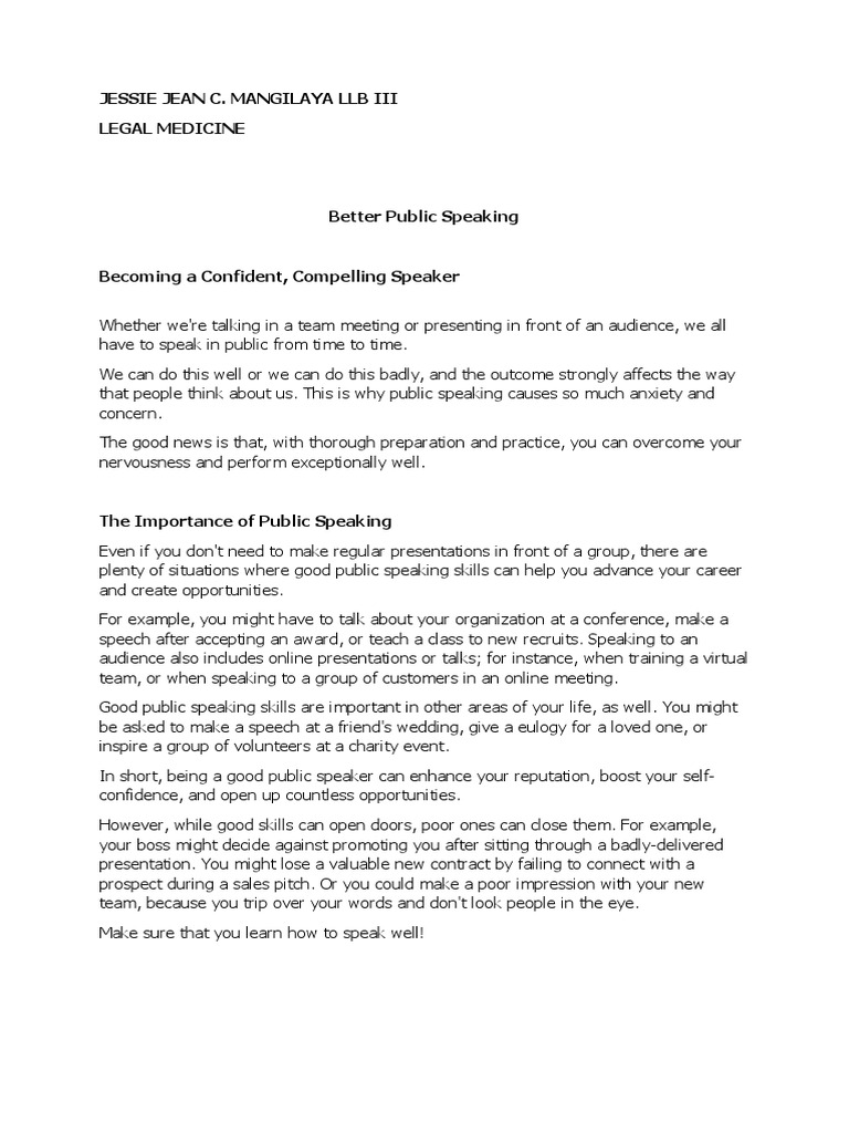 Master Public Speaking Skills | PDF | Public Speaking | Thought
