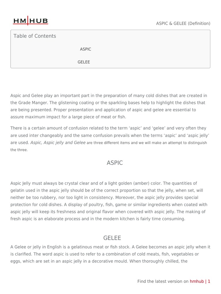 ASPIC & GELEE (Definition) | PDF