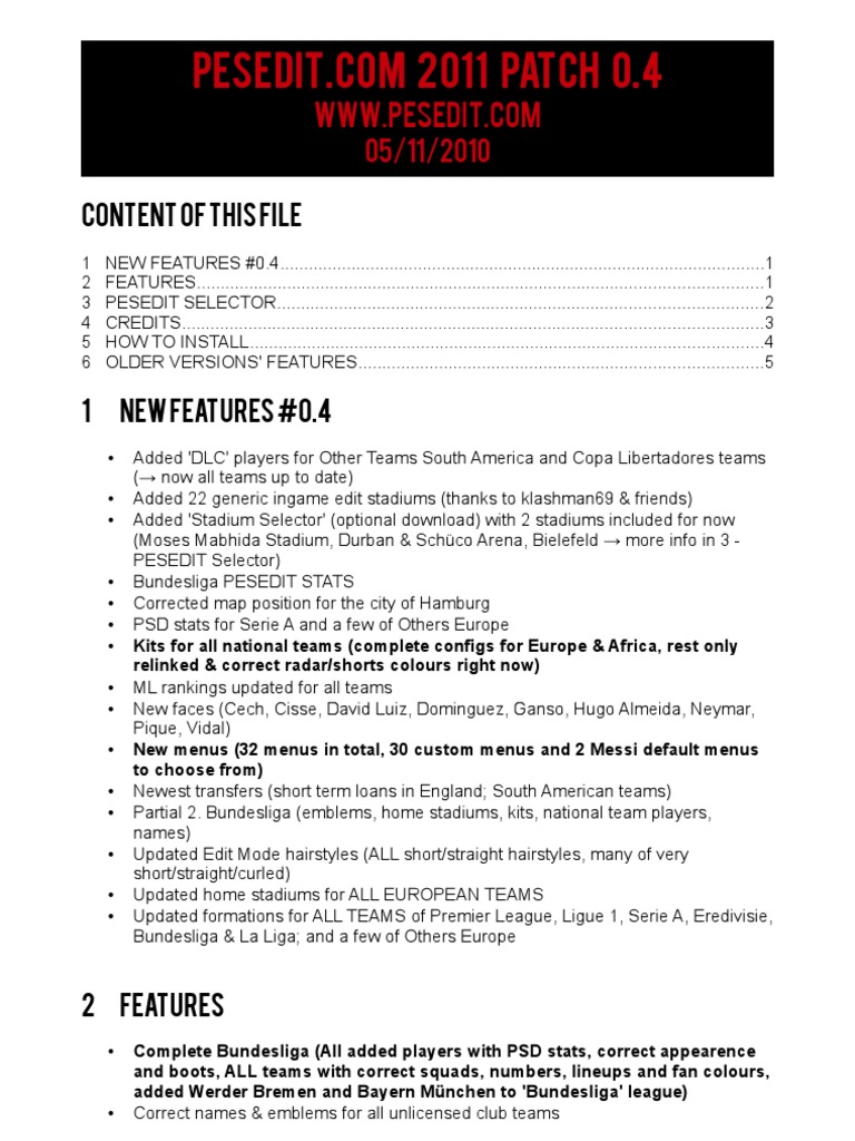 PES 2011 Patch Update Guide | PDF | Directory (Computing) | National ...