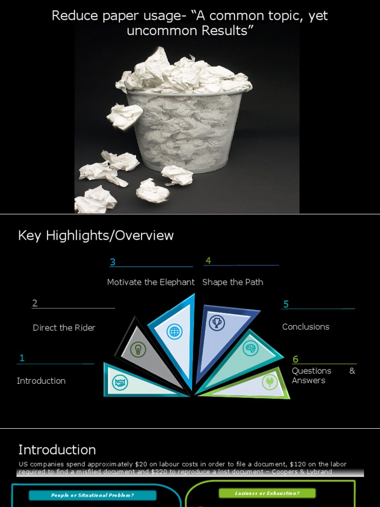 Reduce Paper Usage-"A Common Topic, Yet Uncommon Results": 1 Powerpoint ...