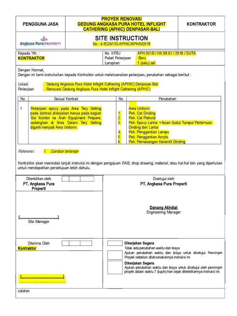Format Site Instruction 1 | PDF