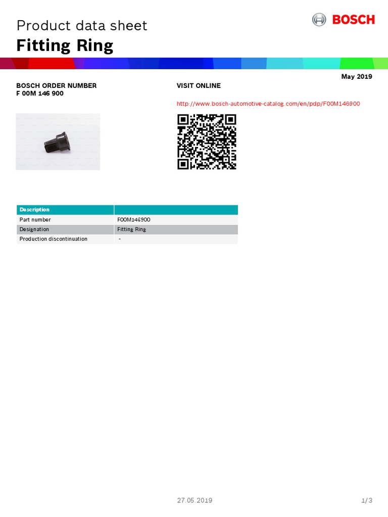 Fitting Ring: Product Data Sheet | PDF