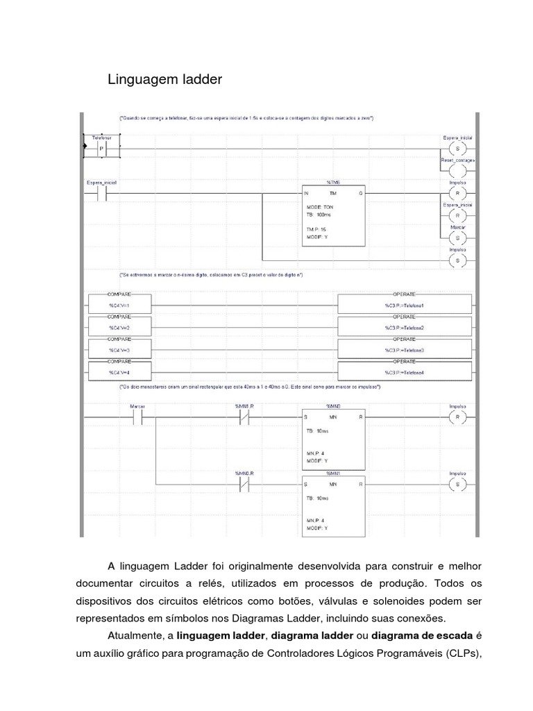 Linguagem Ladder | PDF | Programação de computadores | Tecnologia digital
