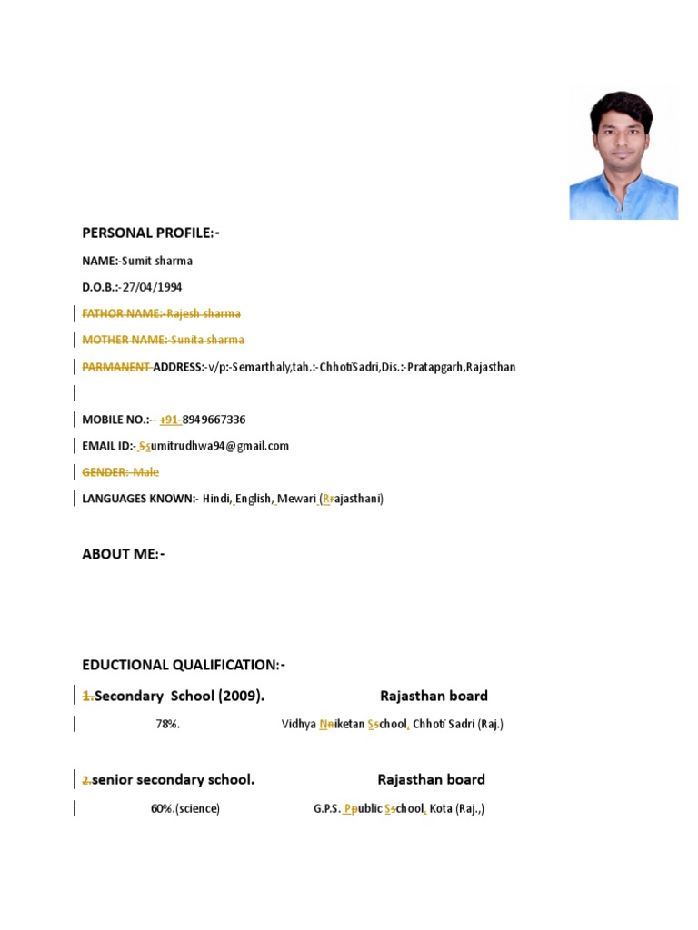 Sumit Resume Edited1 | PDF | Self | Meditation