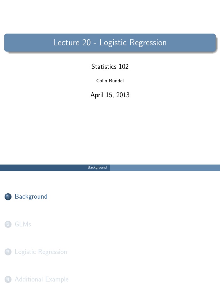 Logistics Regression | PDF | Logistic Regression | Degrees Of Freedom ...