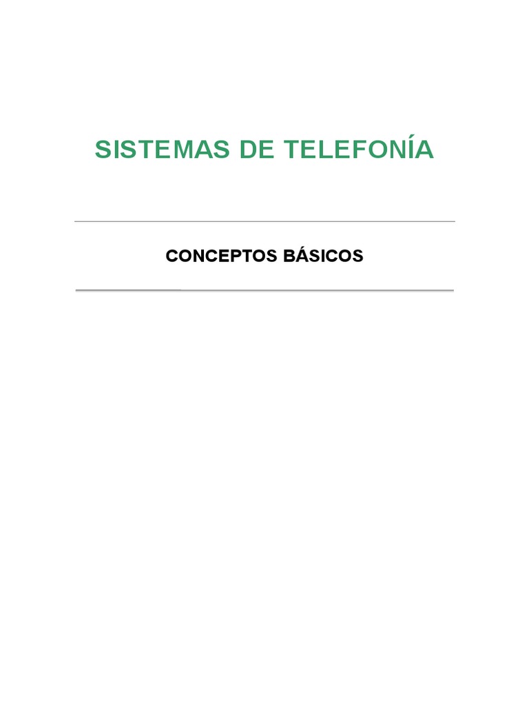 Conceptos Basicos Telefonia PDF | PDF | Teléfono | Inductor